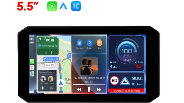 Teejoin Wireless Carplay Motorcycle With Tpms and Motorcycle Dash Cam ...