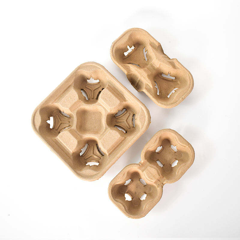 Eco-Friendly Disposable Biodegradable Paper Cups Carriers Milk Tea ...