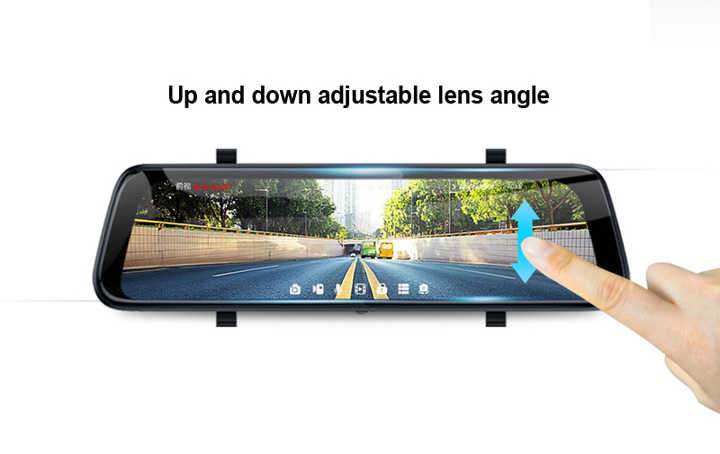 Car mirror 9.66 inch Touch Screen 4k + 1080P rear view mirror Car ...