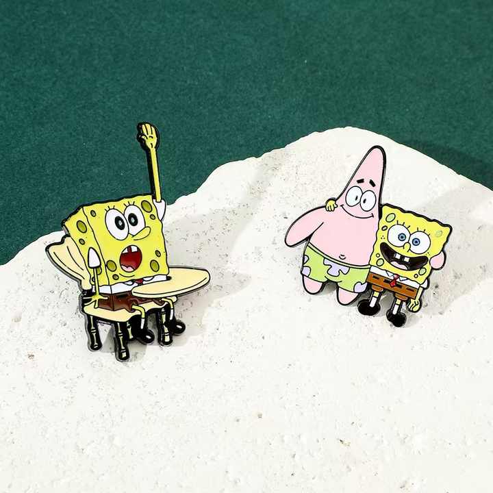 For SpongeBob SquarePants Enamel for Lapel Pin Black Nickel Plated ...
