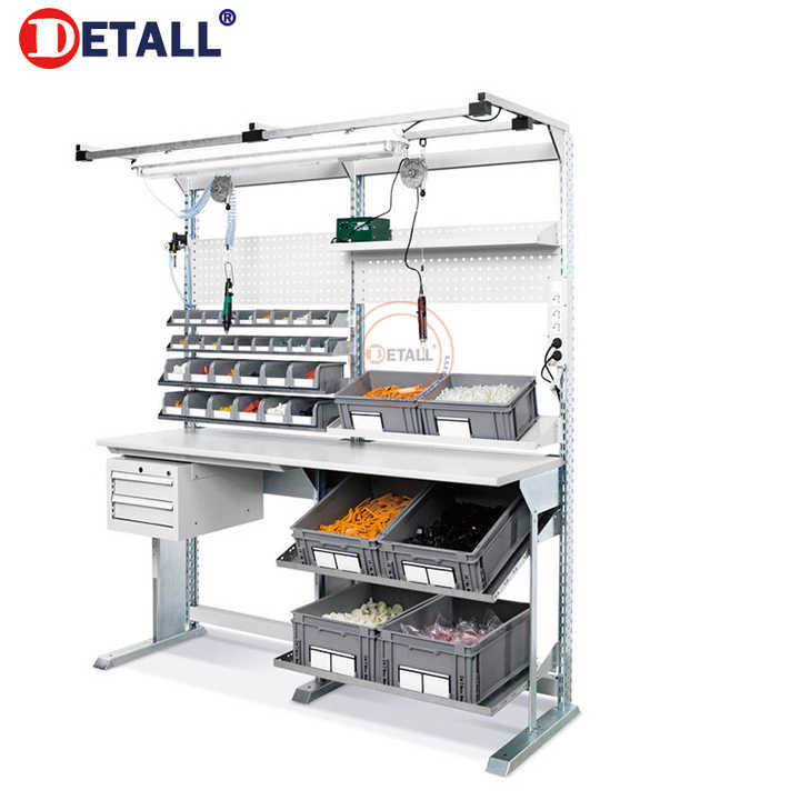 Warehouse Packaging Boxes Packing Station Table With Picking Trolley ...