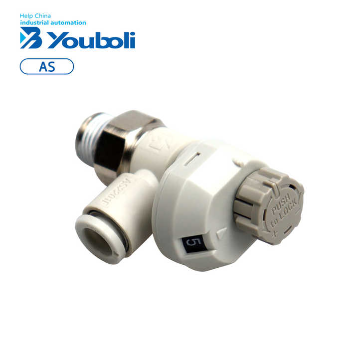 SMC Type Pneumatic Actuator YBL Flow Control Valve With Speed Regulating Push-in Cylinder ...