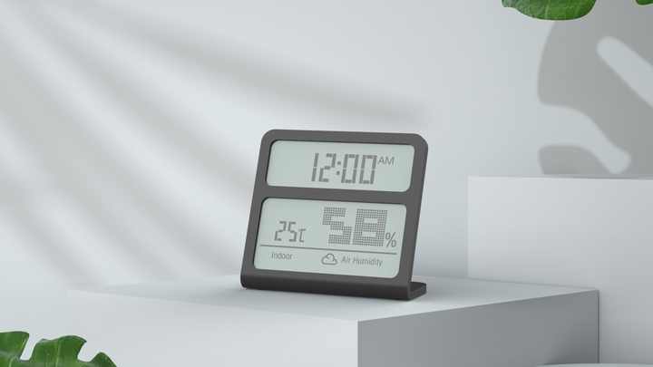 New Design Hot Sell Indoor Use Digital Thermo Hygrometer and Clock With ...