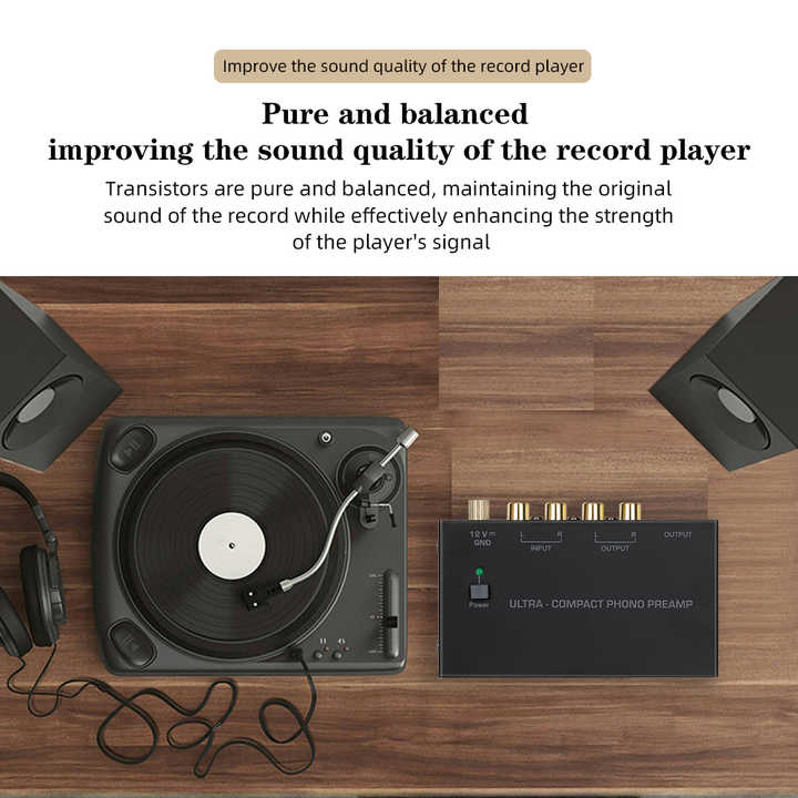 PP400 Phono Preamp Preamplifier Compact Phono Preamp Record Player ...