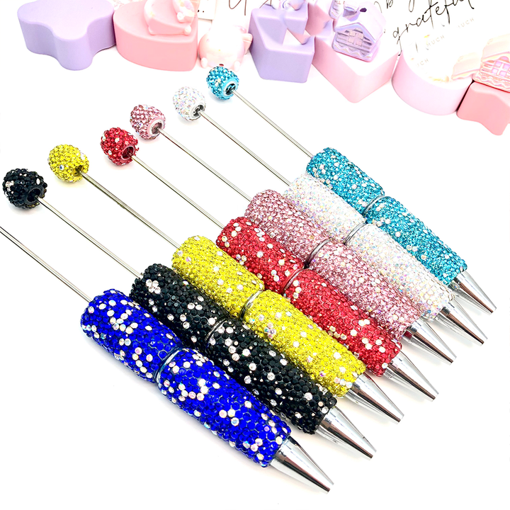 B7015 DIY Rhinestone Full Diamond Luxury Beadable Pen Refills Black Ink ...