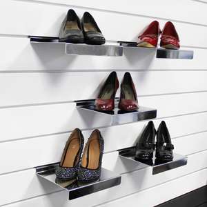 Silver Metal High heel Shoe Wall Hanging Shelf Retail Shop deep Shoe ...