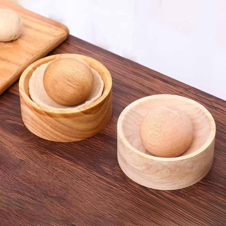 Round Dumpling Press Wooden Dumpling Wrapper Maker Dough Mold for Home ...