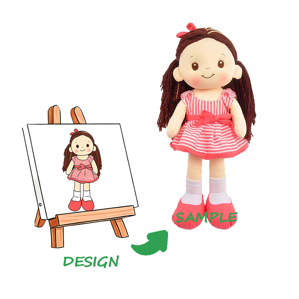 Custom Super Soft Embroidered Long Plush Art Doll 20cm Cute Comforter ...