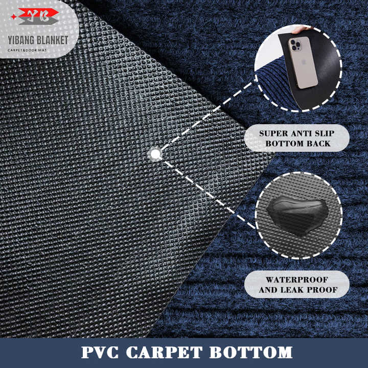 Customized Polyester Anti slip Entrance Door Mat with Double Striped ...