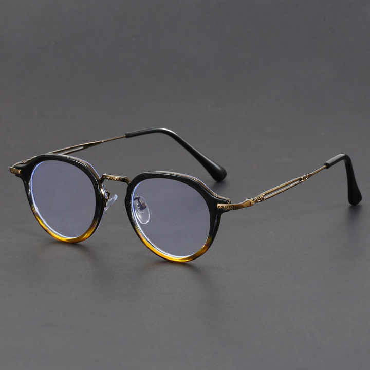 Durable Retro Optical Glasses Blue Light Blockers Handmade Slim Round ...