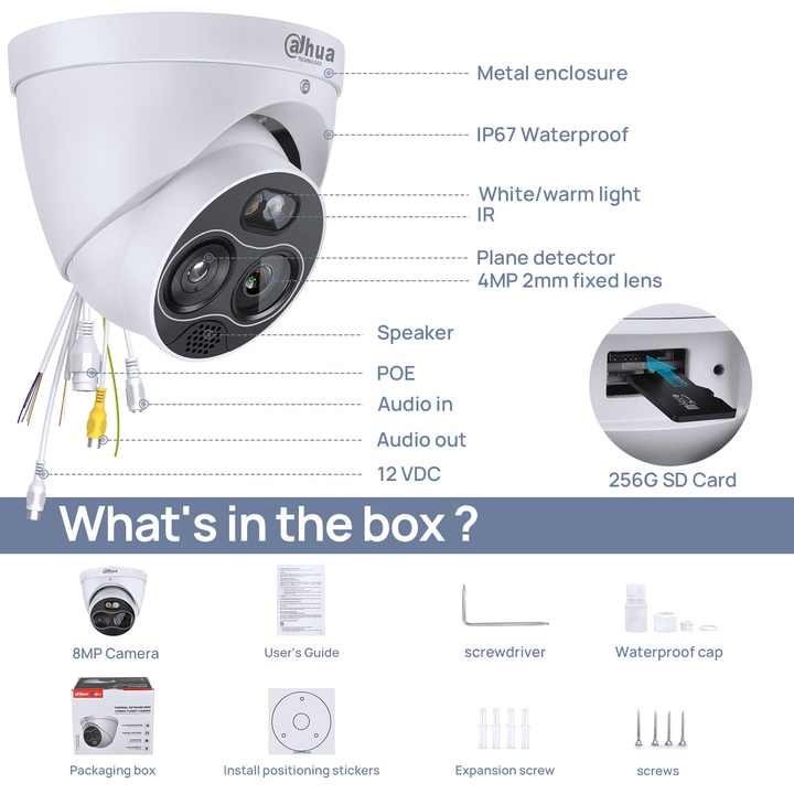 TPC-DF1241-t Thermal Camera Dual Image Smoking Detection Audio Alarm Vanadium Eyeball Network ...