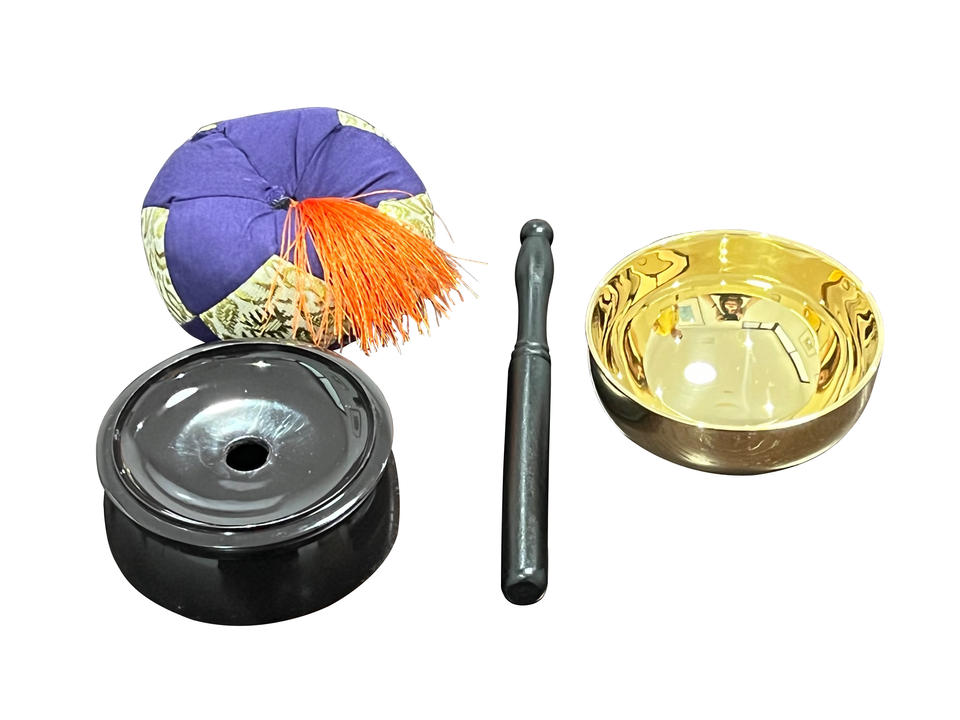 High Grade Japanese Style Buddhist Metal Bell Bowl Set
