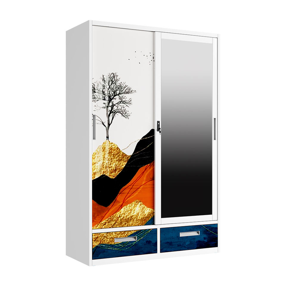Modern Sliding Door Iron Imprint Cupboard Wardrobe Metal Locker Steel ...