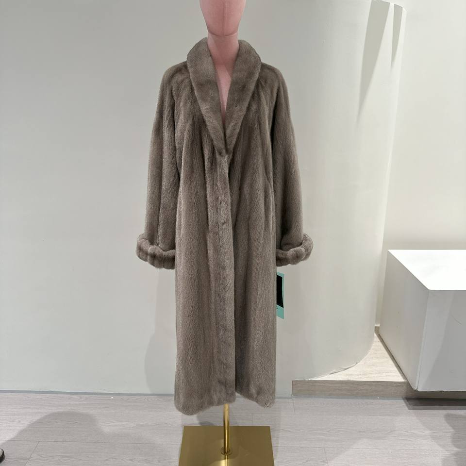 2026 New Fashion V-shaped Wide Lapel Minimalist Classic Real Mink Fur ...