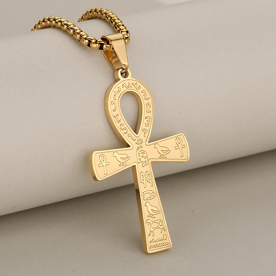 Religious Christian Jewelry Gold Jesus Cross Necklace Stainless Steel ...