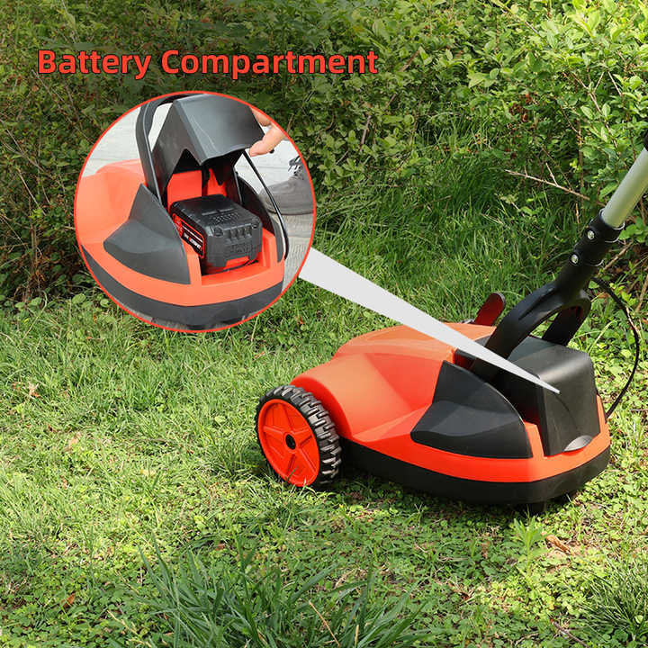 800W Electric 20V Cordless Lawn Mower with Telescopic Handle 3 Grass ...
