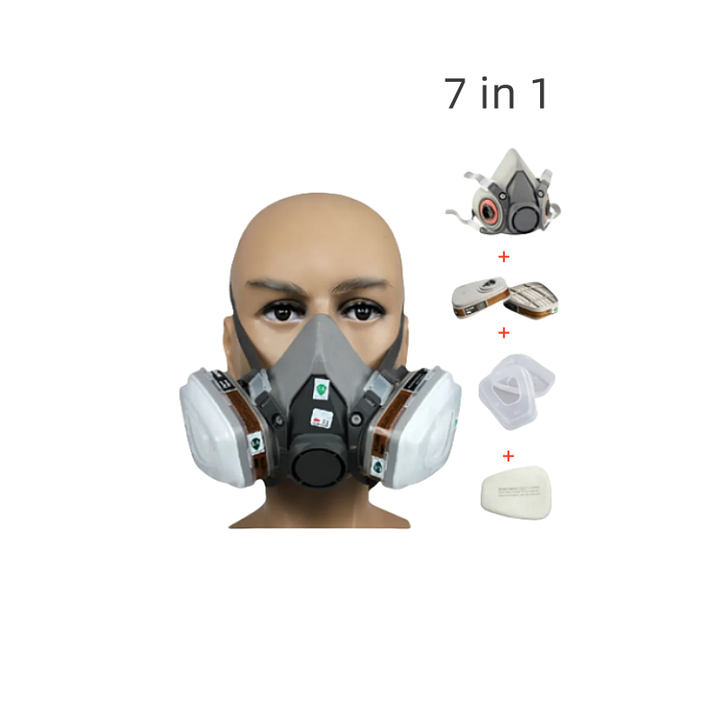 Half Face Rubber Particulate Respirator with Double Filters Reusable ...