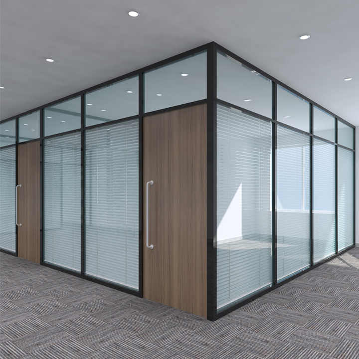 Soundproof Frameless Glass Partition Curved Office Glass Full Half ...