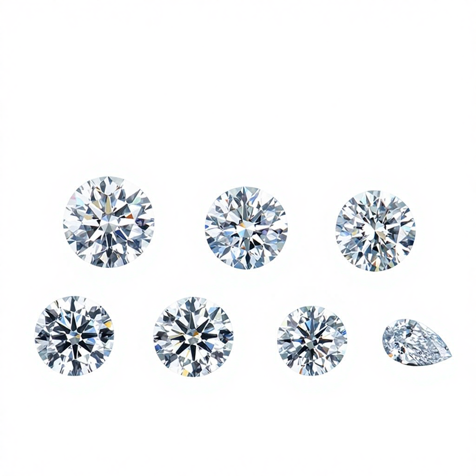 HPHT Synthetic Lab Grown Diamonds DEF Color 0.7-3mm VVS Clarity Inlaid ...
