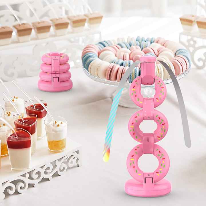 Folding Style Portable Donut Food Fan Battery Rechargeable for Outdoor ...