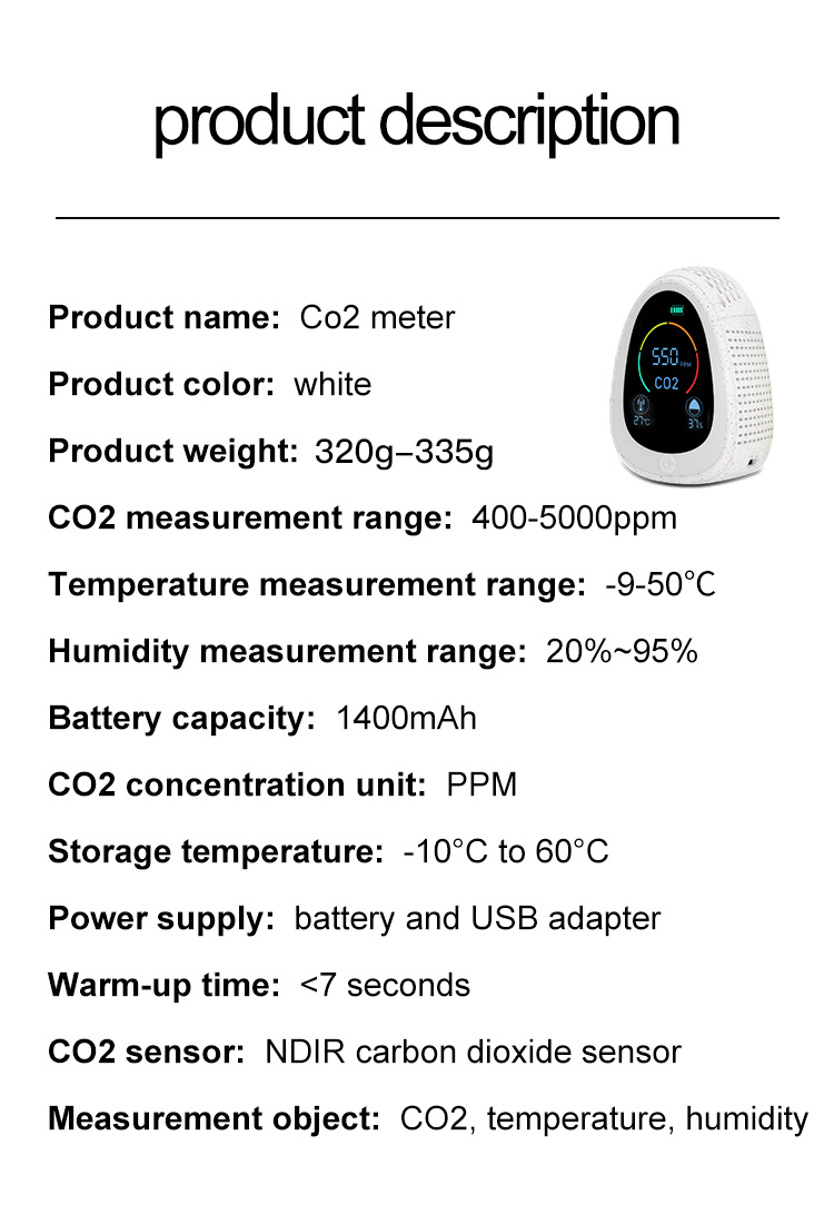 Co2 Measure range:400-5000ppm ±5% / Air Quality NDIR Sensor Accurate ...