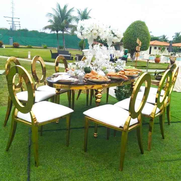 Wholesale Wed Event Luxury Round Back Chairs Stackable Stainless Steel ...