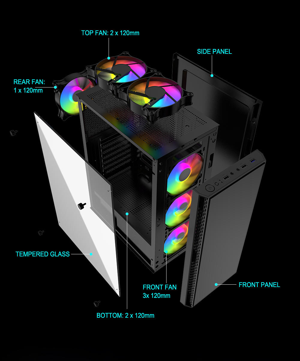 2022 Good Price Mini Atx Anime Desktop Desk Solid Glass Cabinet Gaming ...