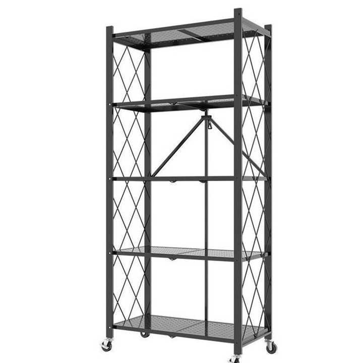 Multi-Layer Foldable Carbon Steel Kitchen Storage Rack Home Kitchen ...