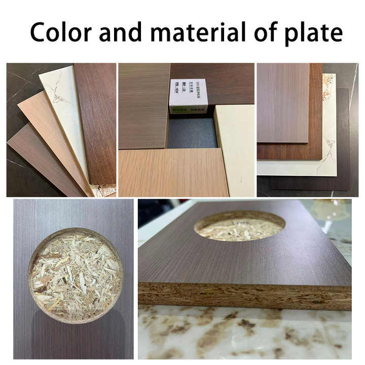 Light Luxury Style Chipboard White with Walnut-colored Cabinet Door ...