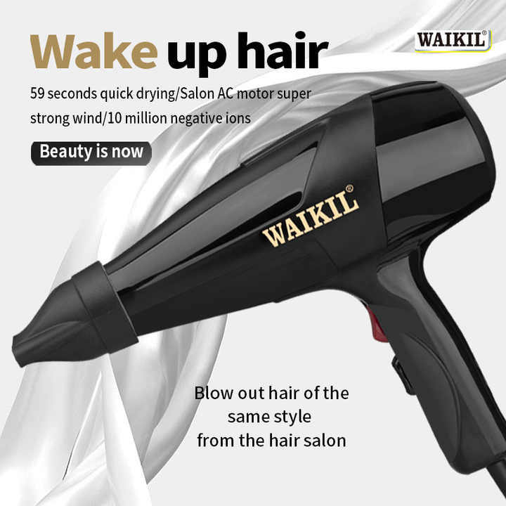 WAIKIL WL-3800 Professional Salon Hair Dryer - 6-Speed Ionic
