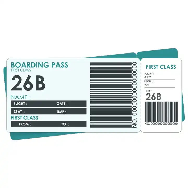 Airport Boarding Pass Ticket Sticker - Customizable Tags