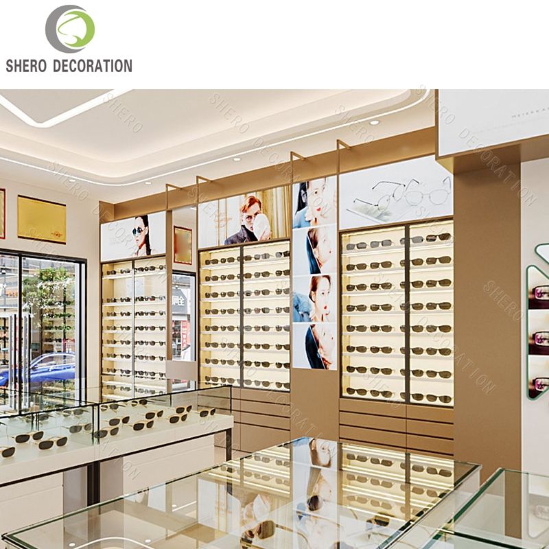 Customized Eyewear Store Wall Mounted Frame Glasses Display Rods ...