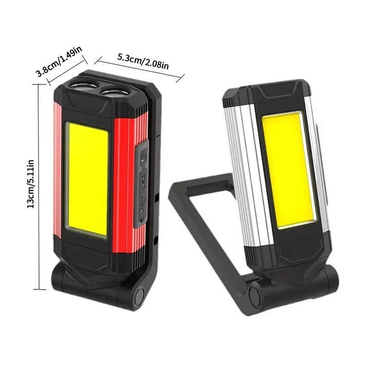 Portable Rechargeable COB Work Light Dimmable Multi-Functional Foldable ...