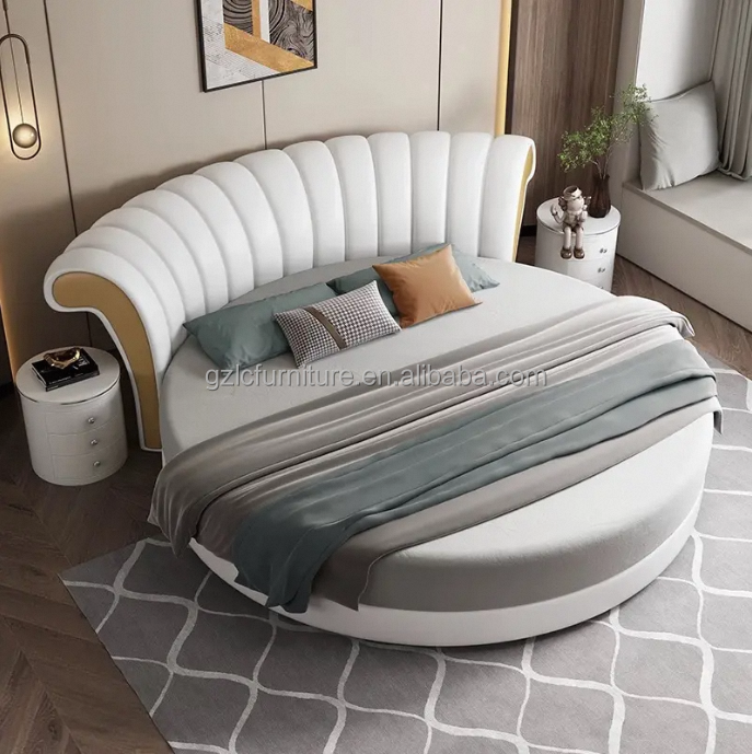 Modern Light Luxury Round Bed - Perfect for Hotel Bedrooms