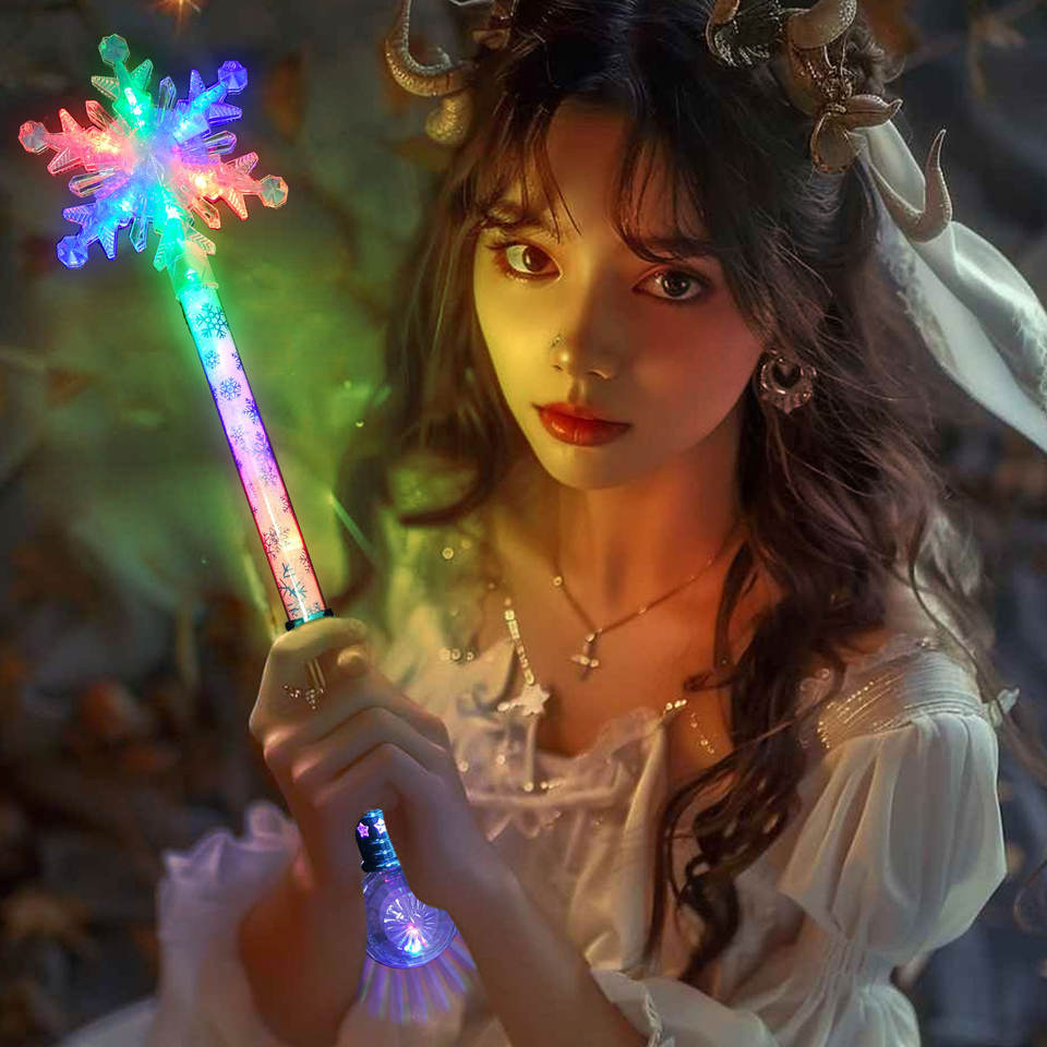 Concert Christmas Party Led Toys Magic Light up Frozen Snowflake Wand ...