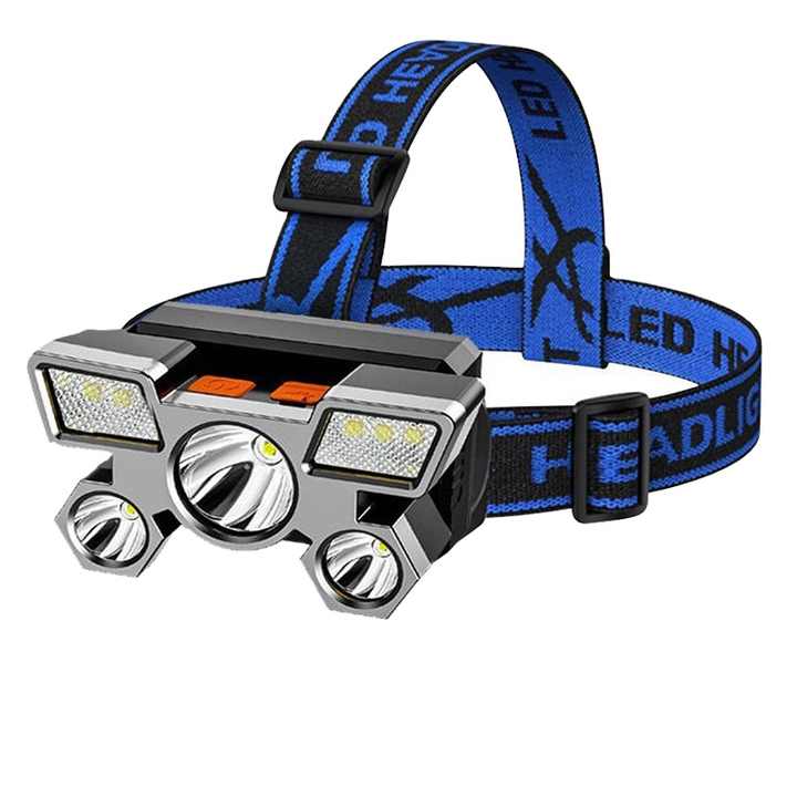 E-SMARTER Rechargeable LED Headlamp - 50000 Hours Camping Miner Light