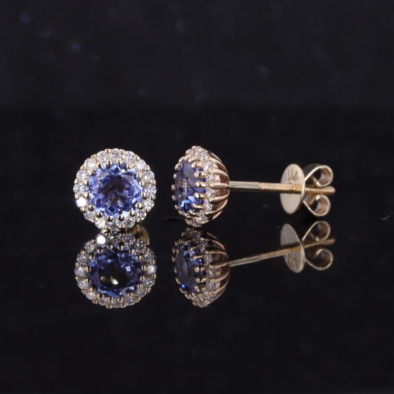 Starsgem Fine Earbob 5mm Round Cut Diamond 10K Gold Earrings