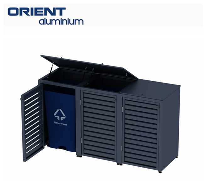Germany Waste Bin Cover Metal Outdoor Trash Can Cabinet Double Wheelie ...