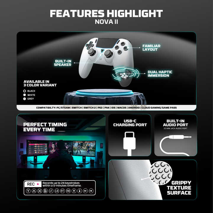Fantech WGP16 Hall Effect Gamepad Manette for PS4 Touchpad Gaming ...