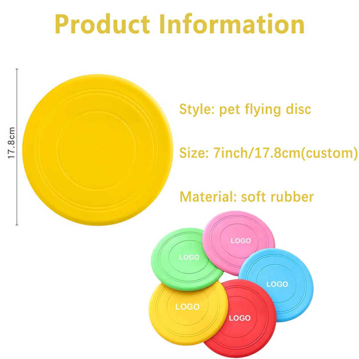 Custom Logo Dog Frisbees - Durable Silicone Flying Discs