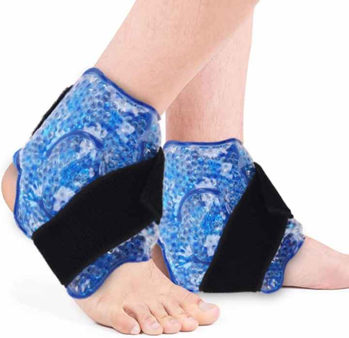 Ankle Heel Ice Pack Gel Cooling Wrap for Foot Injuries Reusable Hot ...