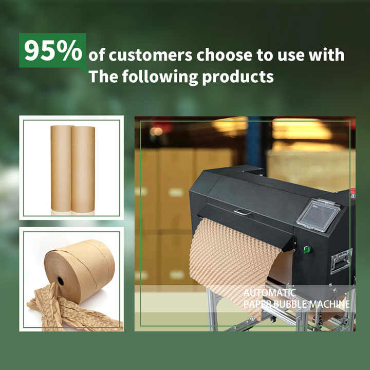 10m/min Cushion Wrap Kraft Paper Void Fill Bubble Machine Packaging ...