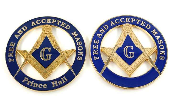 Freemason Regalia - 357 AF&AM Shield 3" Round Metal Logo