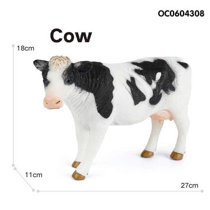 Rubber Farm Animals Model Cow Soft Educational Toys Set