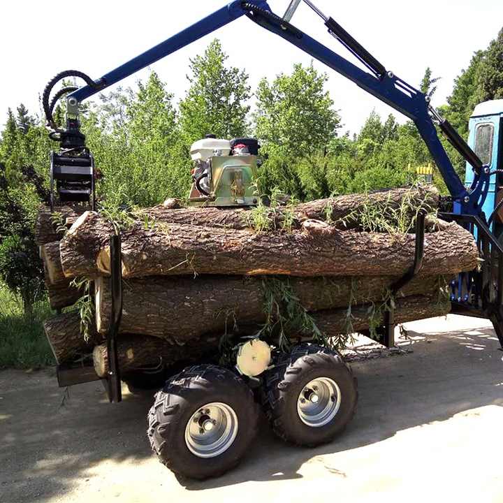 Towable Timber Logging Loader Trailer TTQT34 3.4m Loaded Wood Log ...