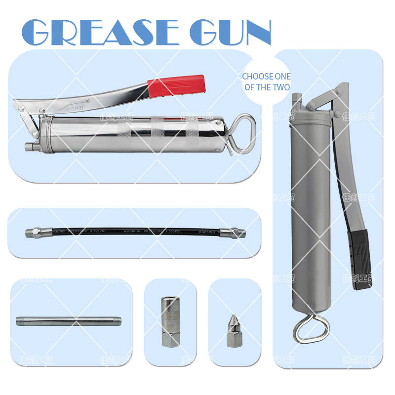 Portable High Pressure Manual Aluminum Hand Pump Grease Gun 400CC for ...