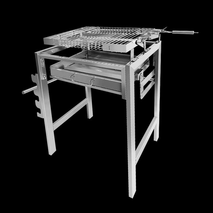 360-Degree Stainless Steel Rotating BBQ Grill Hand-Operated Easy-to ...