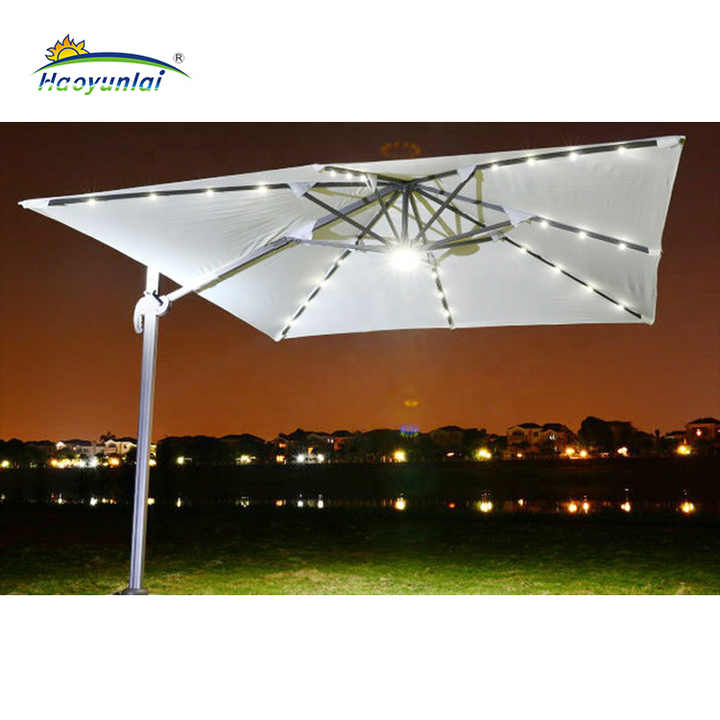 Goodluck Aluminum Beach Umbrella - Solar Powered LED