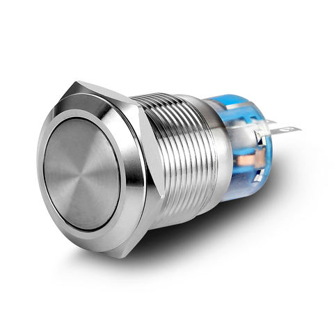 19mm 6 Pin DPDT 12V 220V 250V Push Button Switch - IP65 IK10