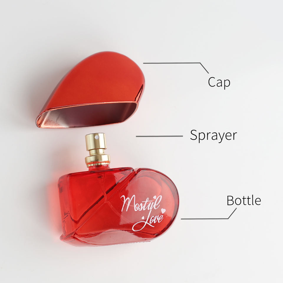 Eric 2025 New Custom Hear-shape 25ml Glass Perfume Atomizer Portable ...